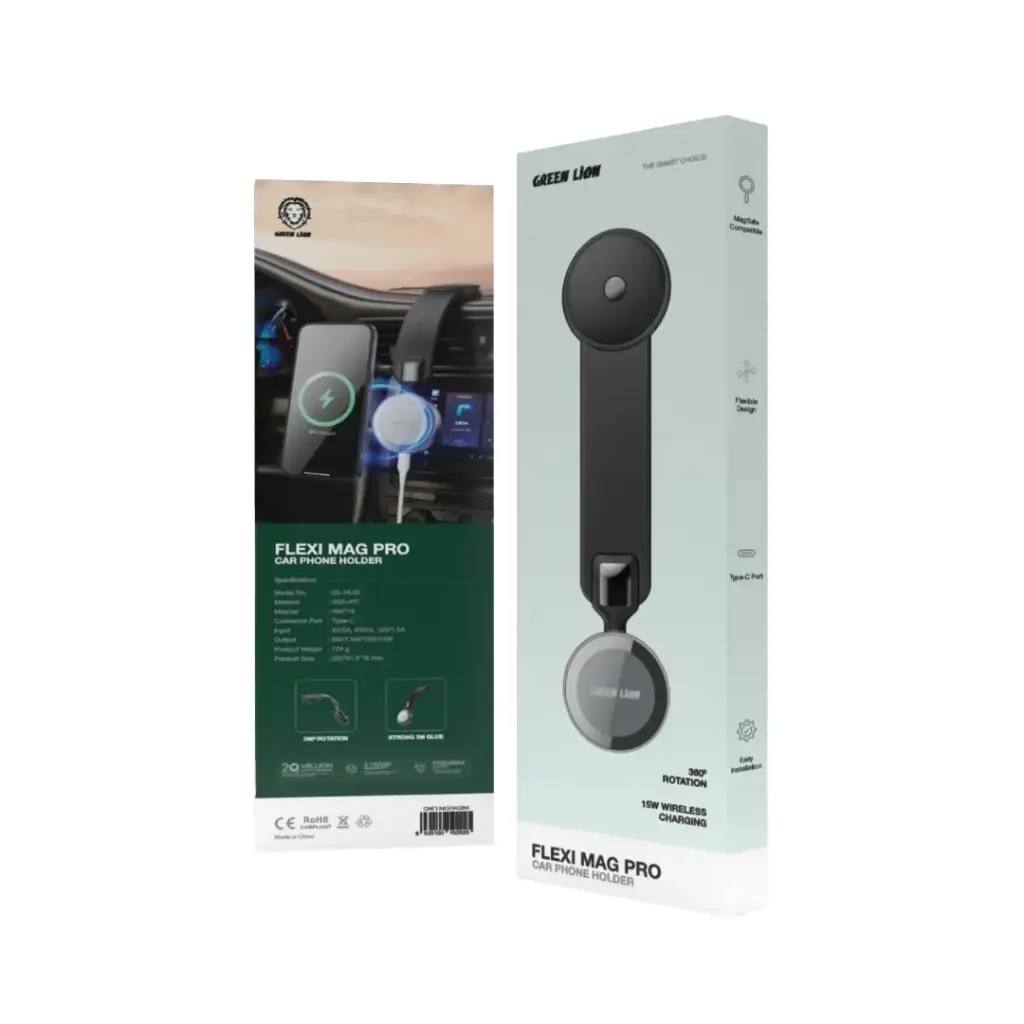 هولدر مگ سیف و شارژر وایرلس مدل Mag Pro گرین لاین – نوین شاپ